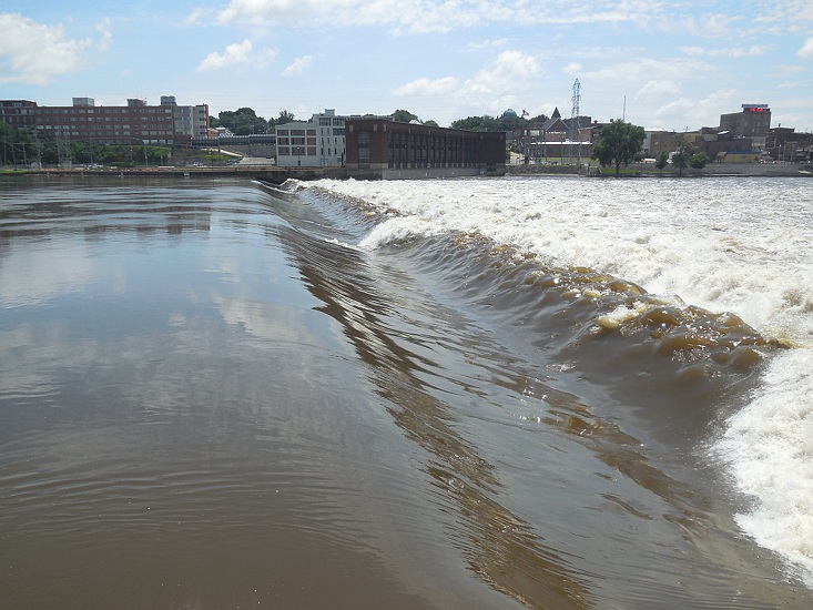 The Rock River in Dixon, Illinois, was running high.
