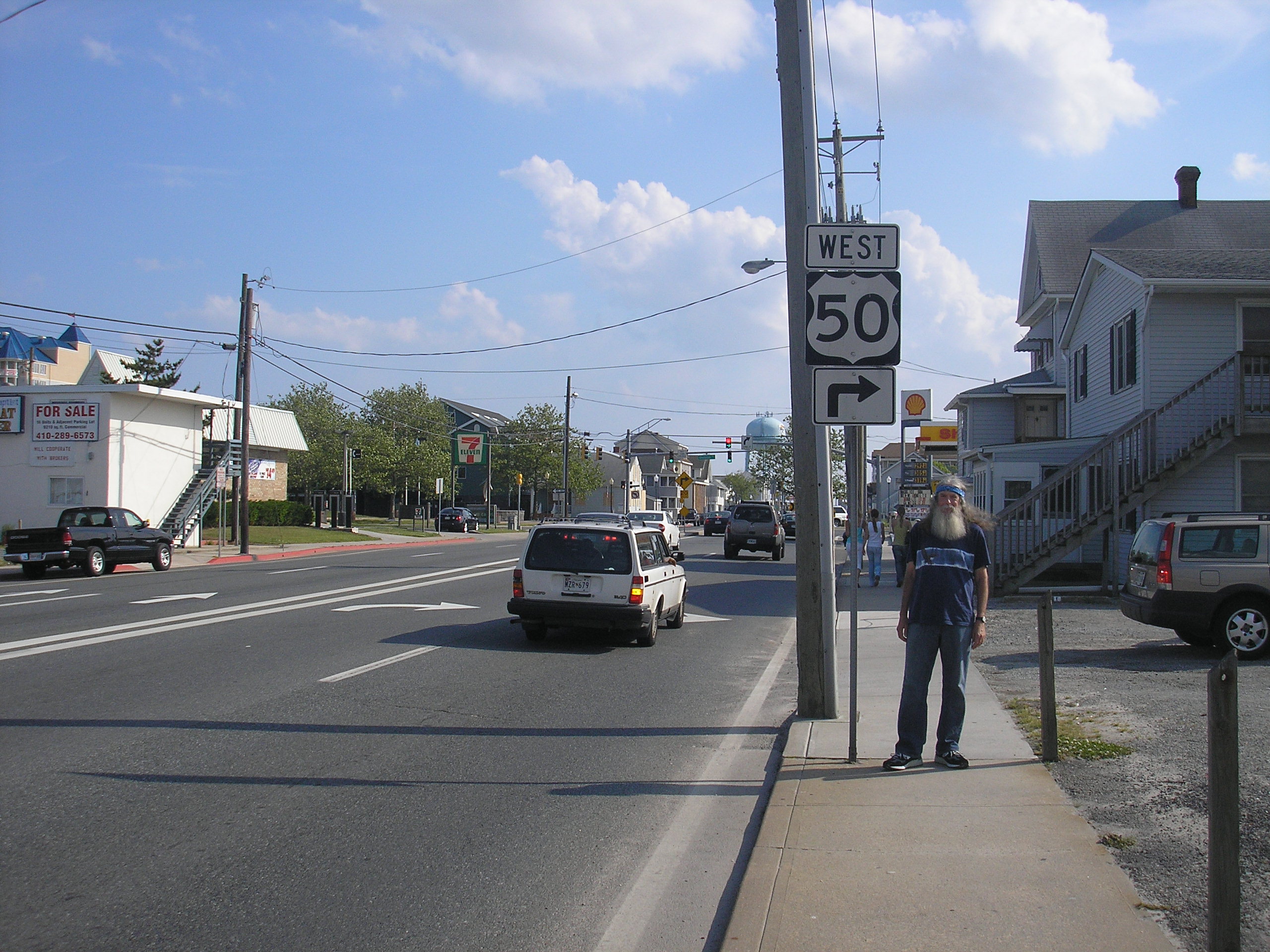 Where US route 50 begins in Ocean City, Maryland